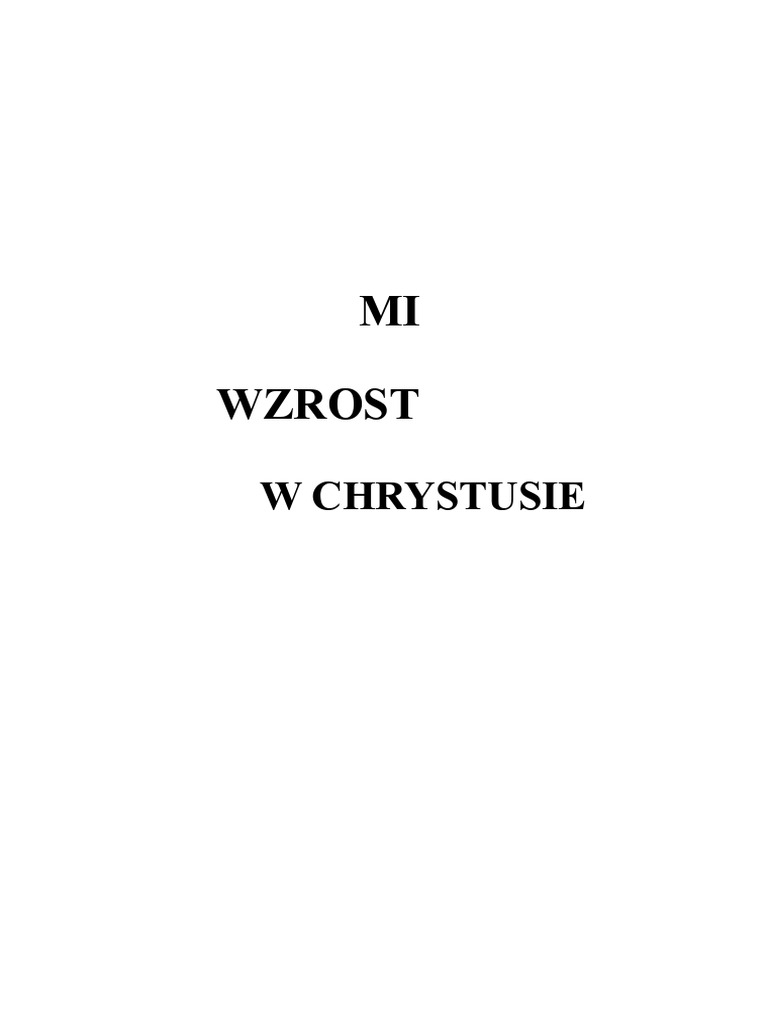 Mój Wzrost W Chrystusie - JD Crane PDF | PDF