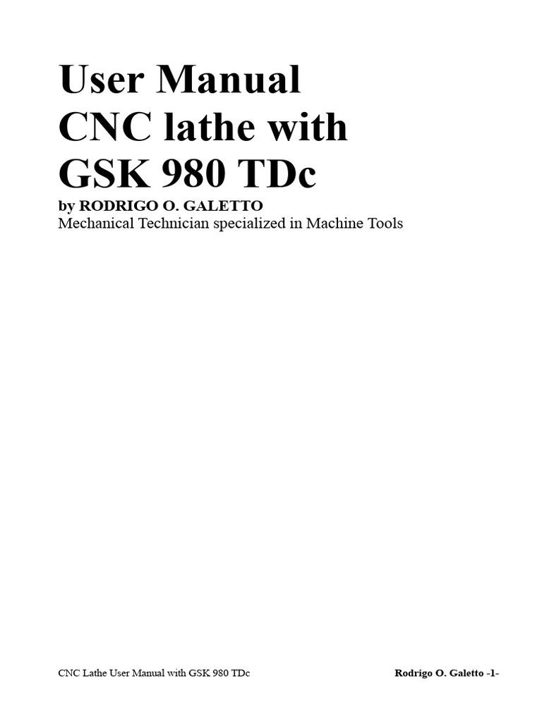 User Manual For CNC Lathe With GSK-980TDC - CNC Workshop Professor ...