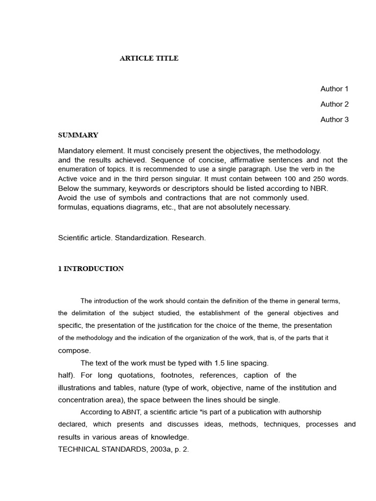 Guidelines for Writing Scientific Articles | PDF