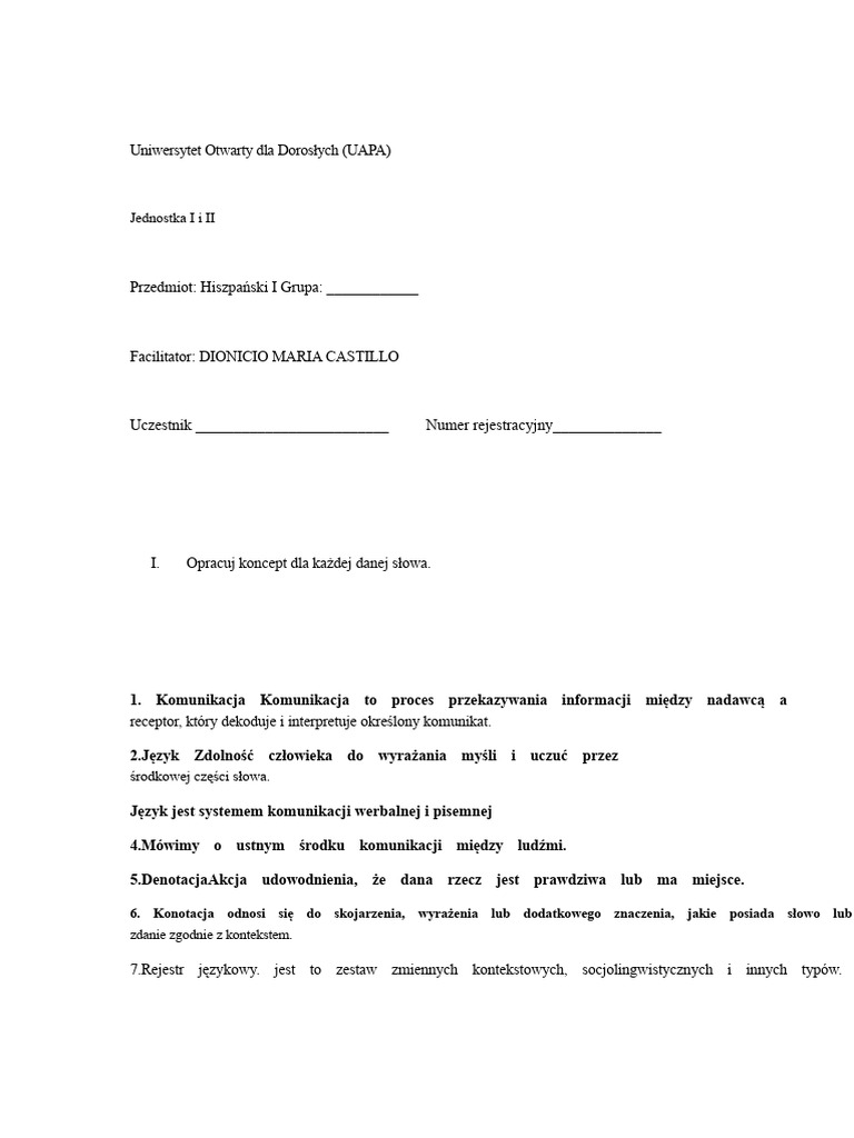 Zadanie 1 Hiszpański Cezar | PDF
