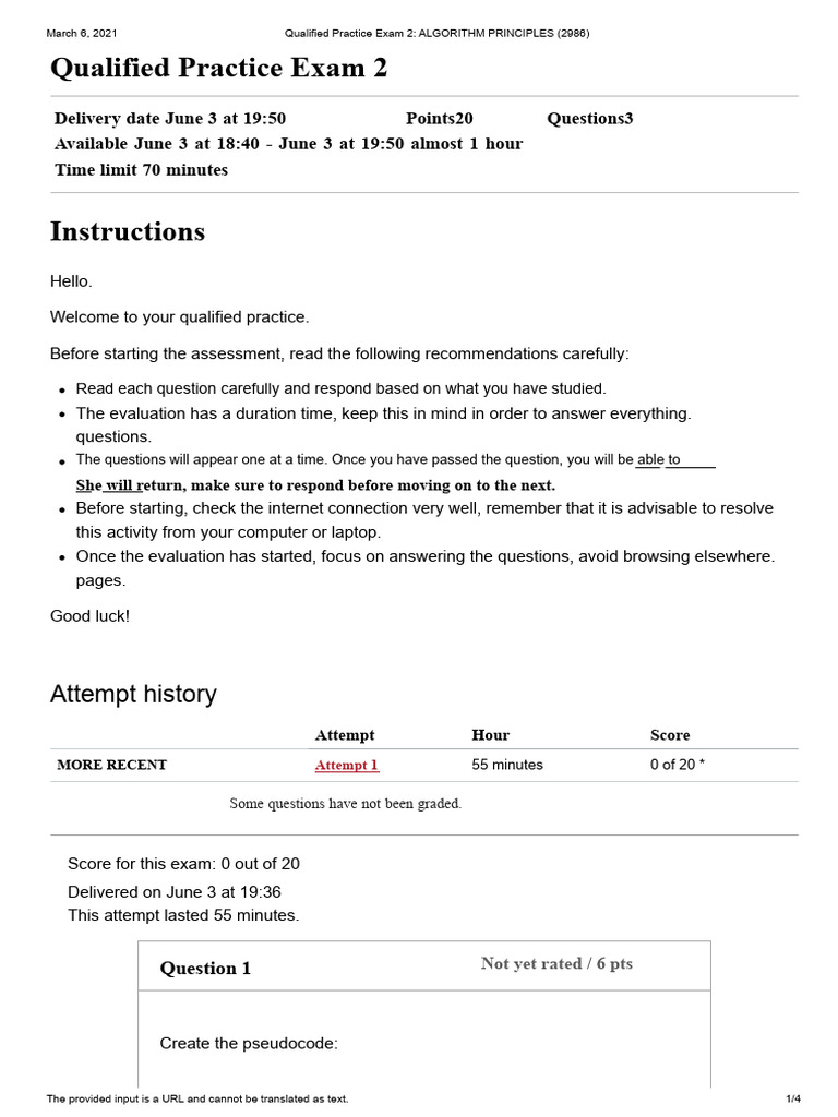 Qualified Practice Exam 2 - ALGORITHM PRINCIPLES (2986) | PDF ...
