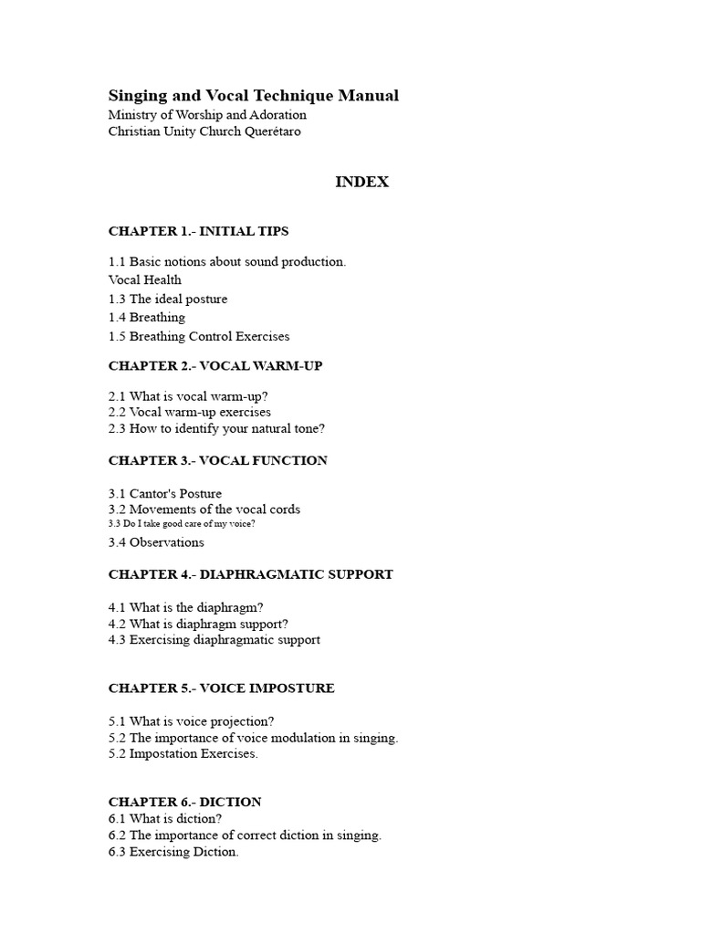 Singing and Vocal Technique Manual | PDF