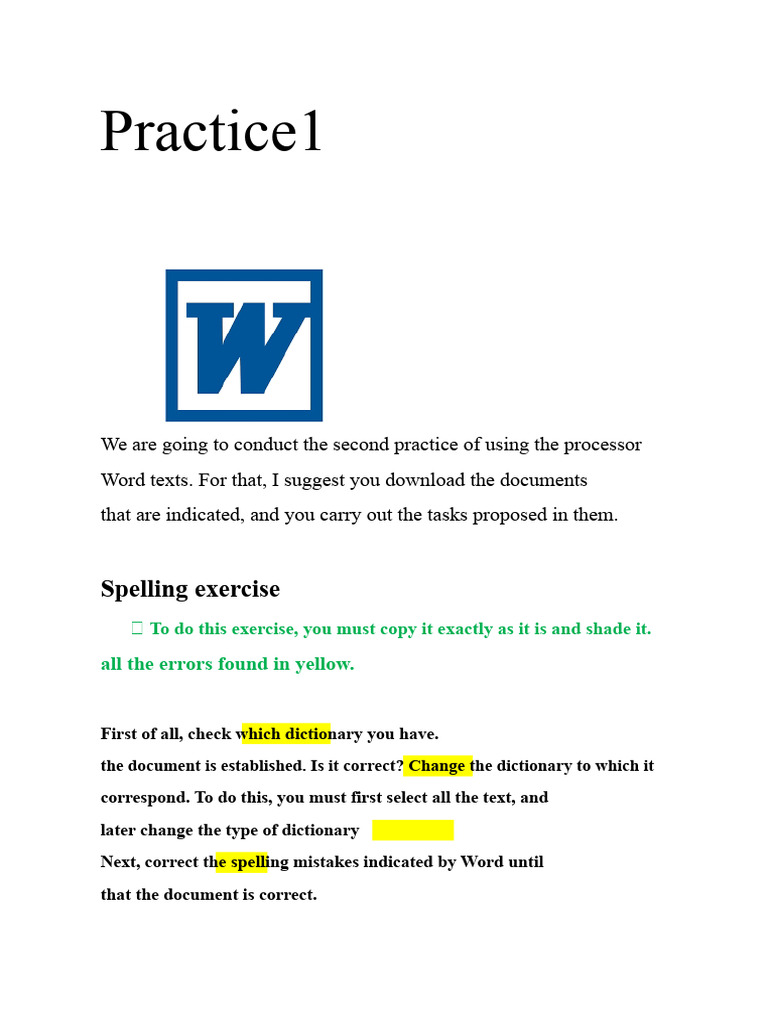 Word Processing Practice Exercises | PDF