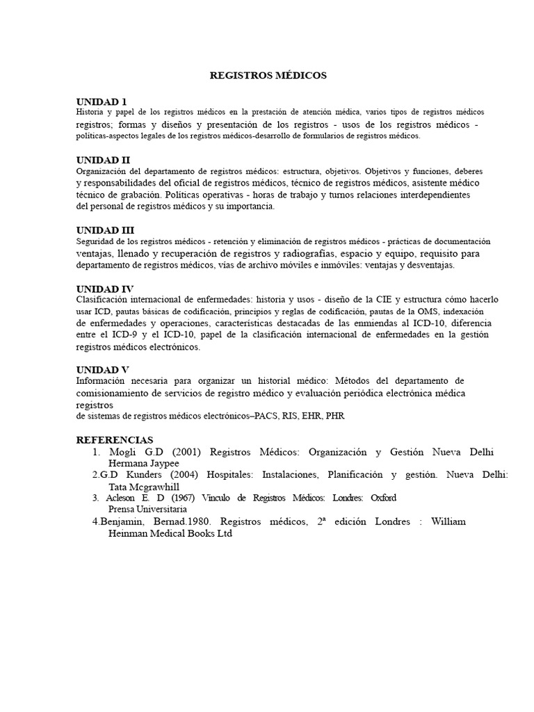 Tipos de Registros Médicos | PDF