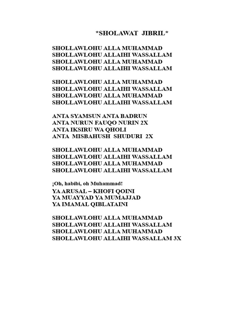 Sholawat Jibril | PDF