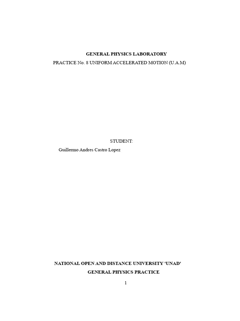Uniformly Accelerated Motion Lab | PDF | Force | Mass