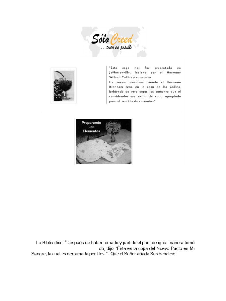 Preparación del Pan y Vino para Santa Cena | PDF | eucaristía