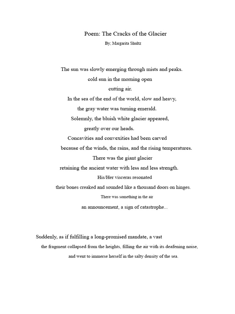 Poem The Cracks of The Glacier | PDF