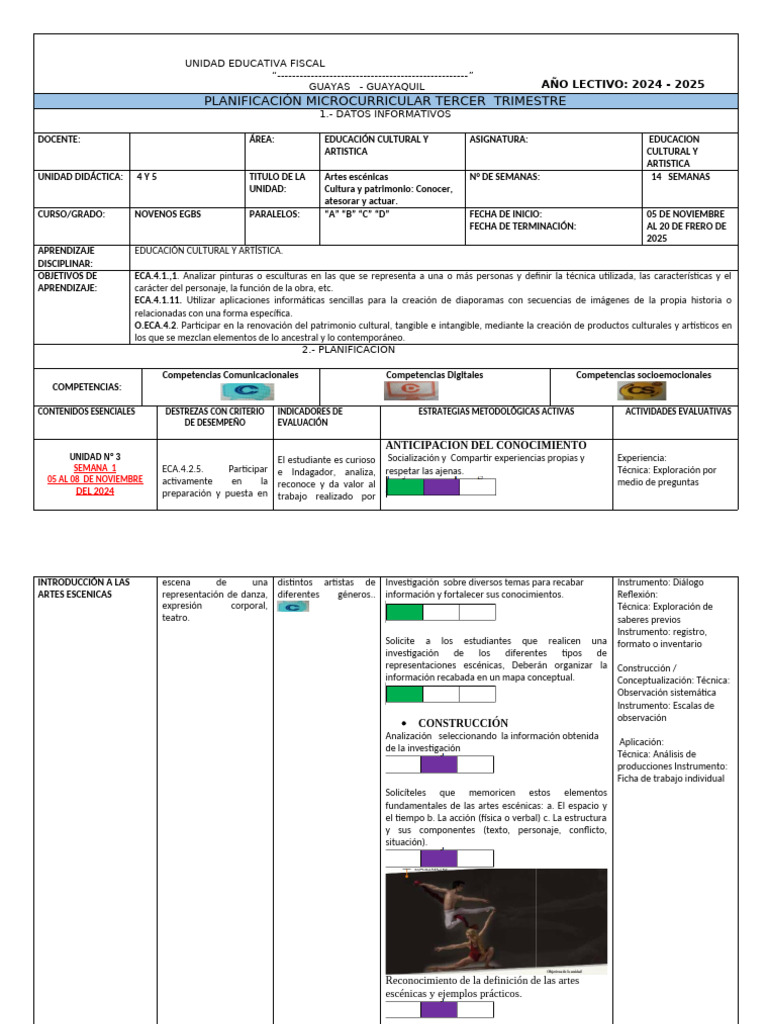 PUD_ECA_9NO_3ER TRIM_2024 | PDF | Teatro | Bailes