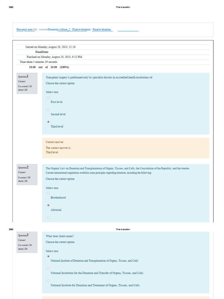 Final Evaluation Organ Donation | PDF | Organ Donation | Organ ...