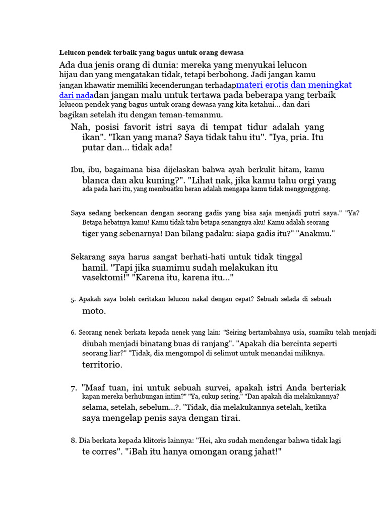 lelucon untuk orang dewasa | PDF