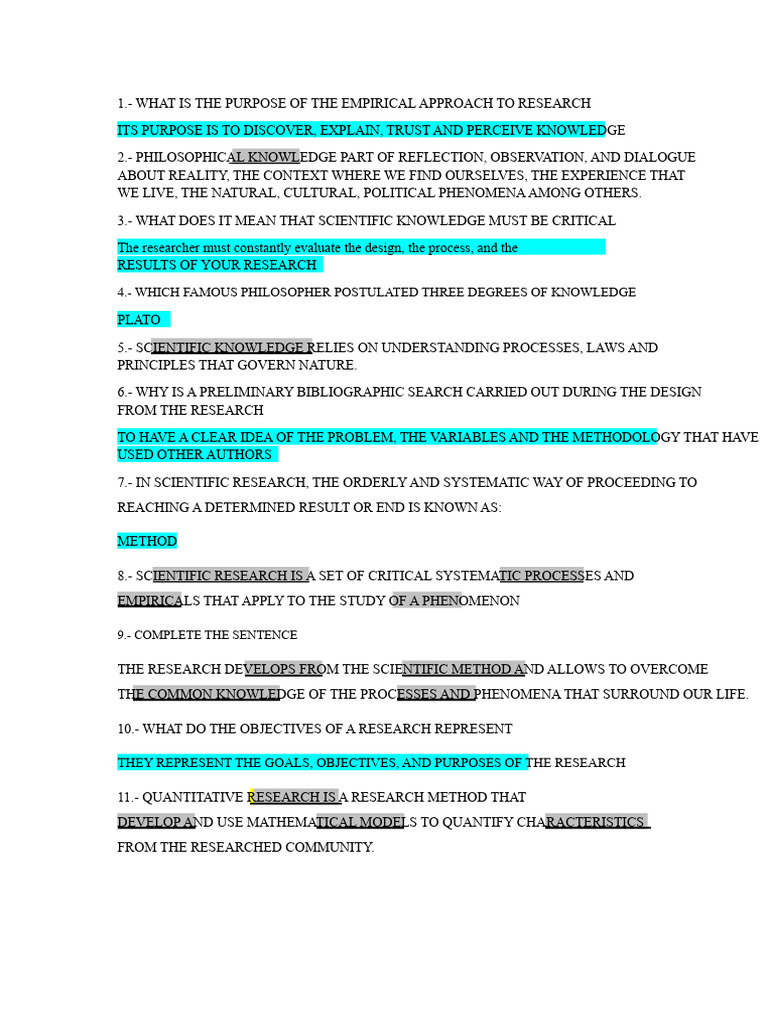 Understanding Empirical Research Methods | PDF | Knowledge | Methodology