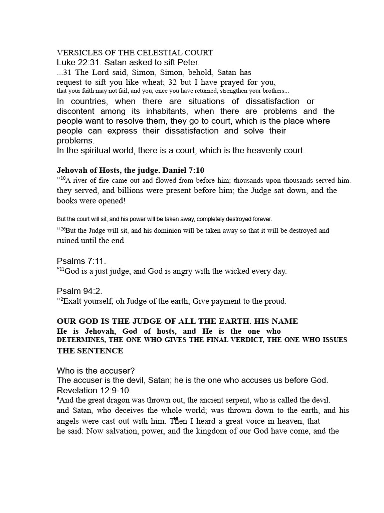 Verses of The Celestial Court | PDF | Satan | Glory (Religion)