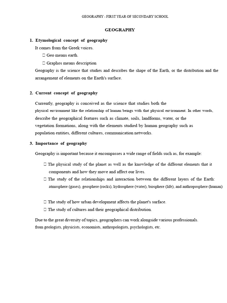 Geography Concepts for First-Year Students | PDF | Geography | Earth ...