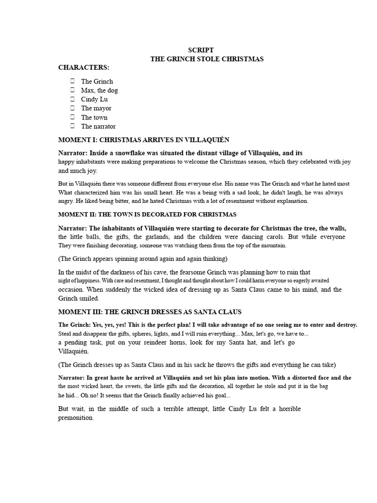 The Grinch's Christmas Redemption | PDF