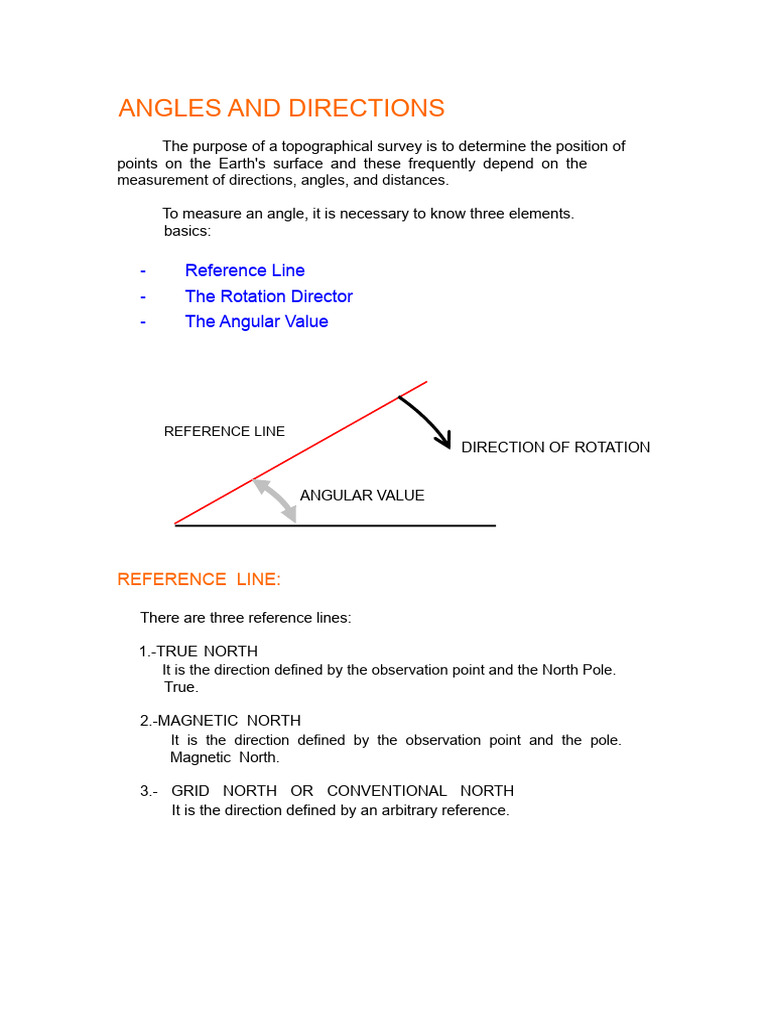 Topographical Survey: Angles & Azimuths | PDF | Azimuth | Angle