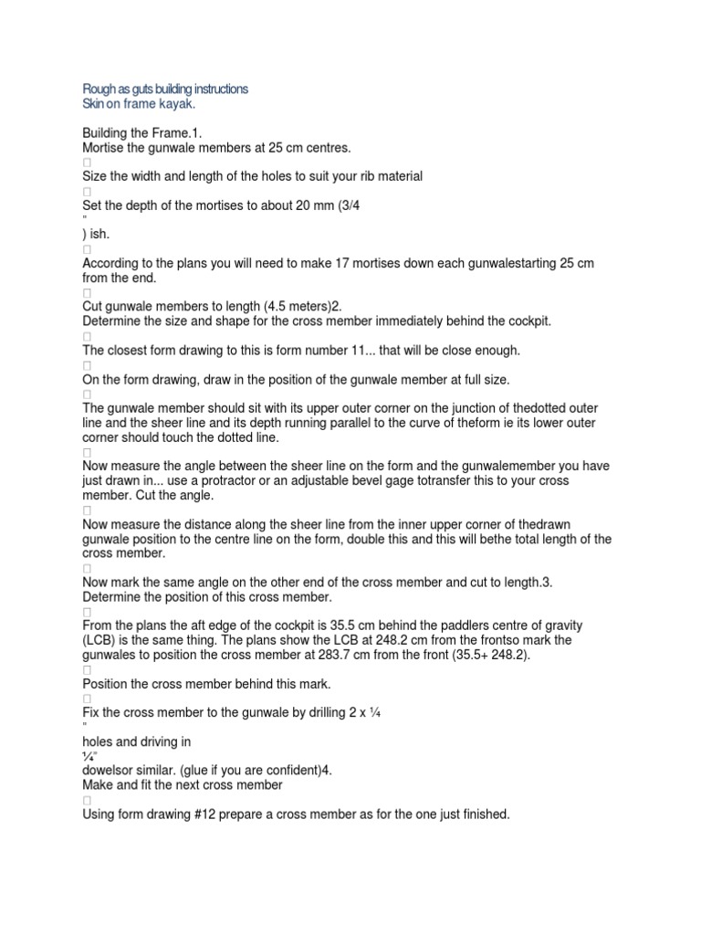 Rough As Guts Building Instructions | PDF | Kayak | Nature