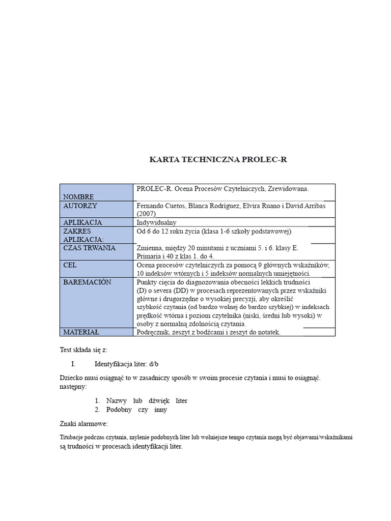 Karta Techniczna Prolec | PDF