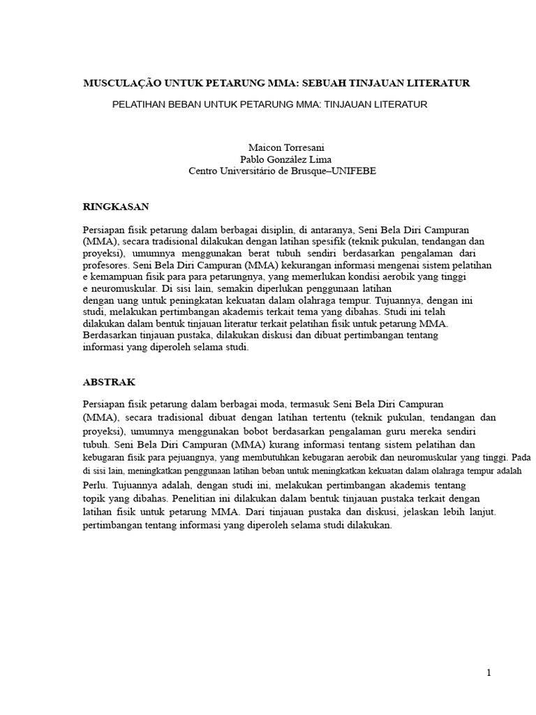 Latihan Kekuatan Untuk Petarung MMA | PDF