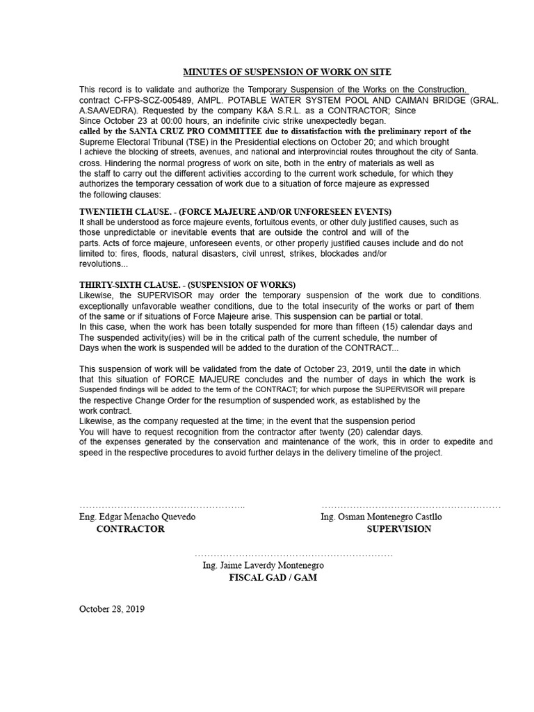 Temporary Work Suspension Notice | PDF | Common Law | Private Law