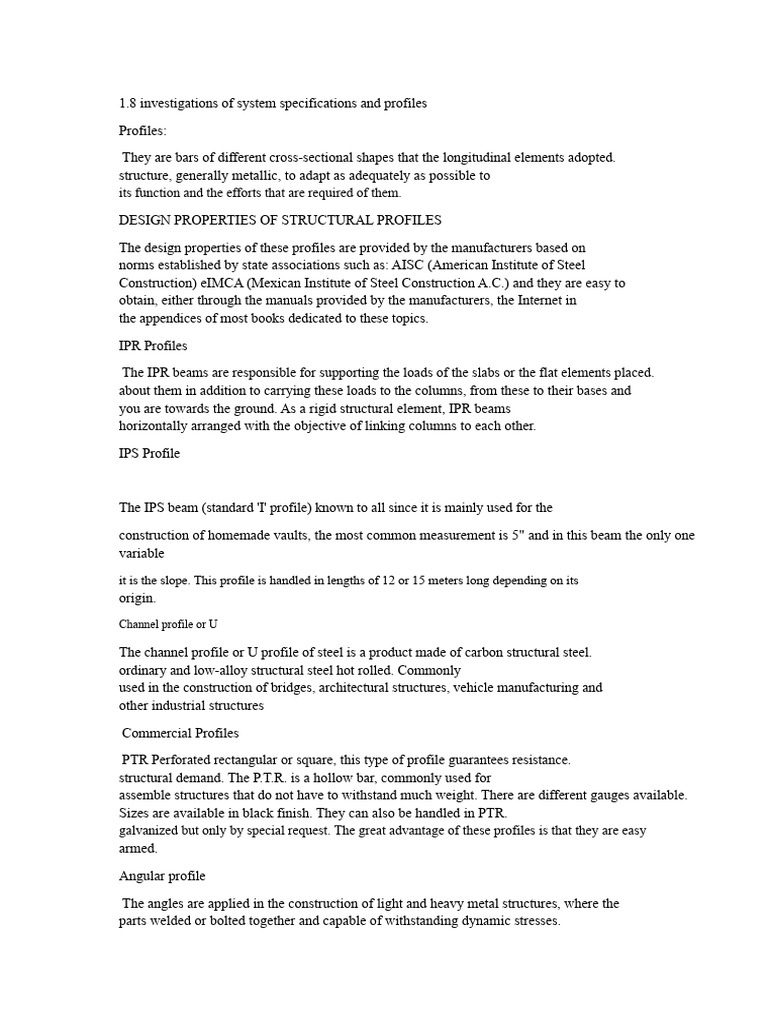 1.8 Investigations of System Specifications and Profiles | PDF ...
