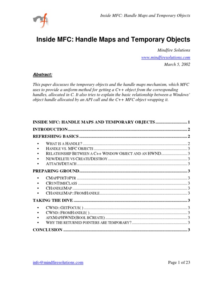 Inside MFC Handle Maps and Temporary Objects | PDF