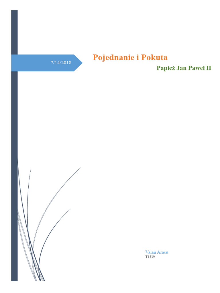 Rekoncyliacja I Pokuta - Podsumowanie Autorstwa Valana Arasu | PDF