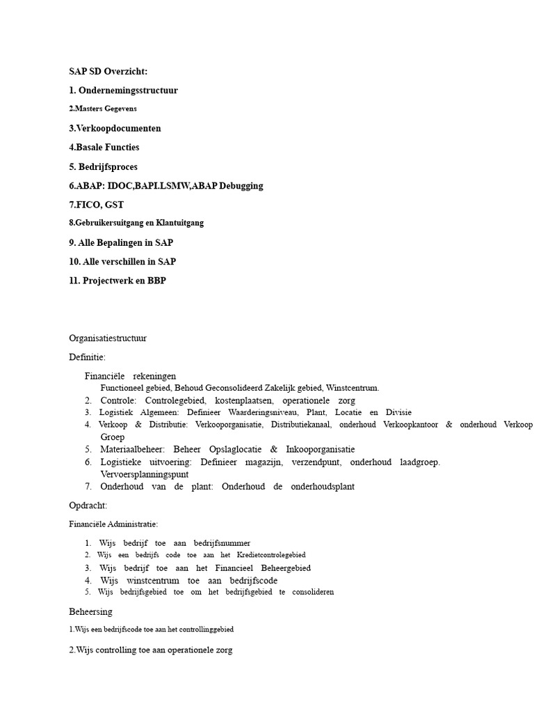 SAP SD Eind Tot Eind | PDF