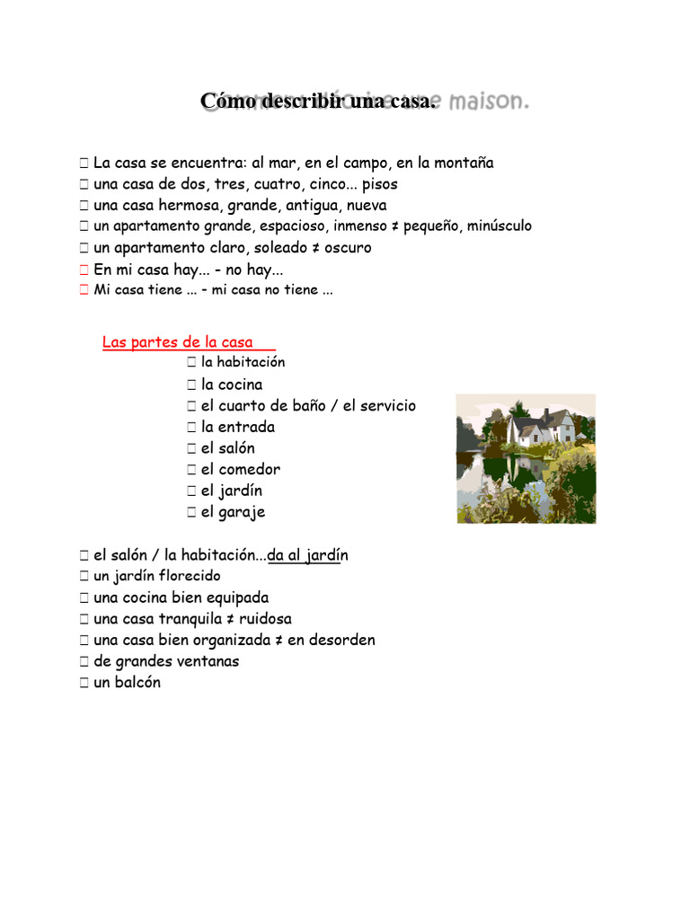 Descripción de una casa detallada | PDF