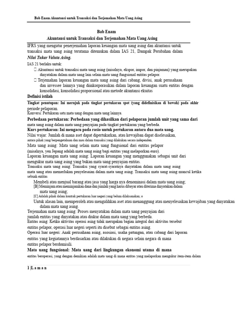 Bab 6 Transaksi Mata Uang Asing | PDF