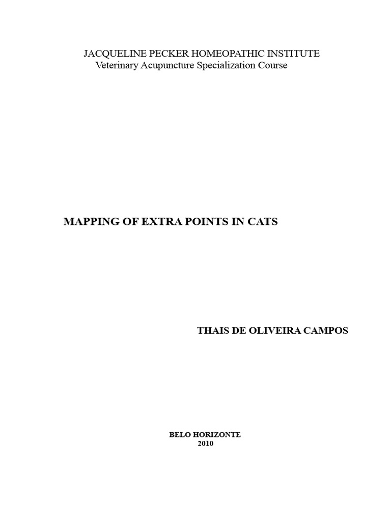 Extra Points Cats Acupuncture | PDF | Knee | Acupuncture
