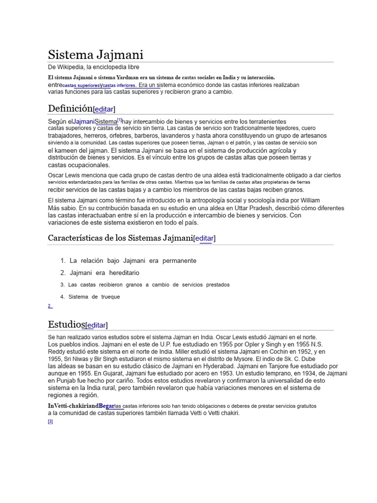 Sistema Jajmani | PDF | Casta