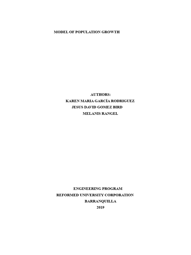 POPULATION GROWTH MODEL | PDF | Population | Exponential Function
