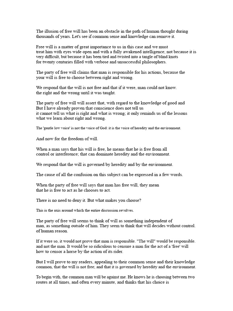 The Illusion of Free Will Explained | PDF | Free Will | Conscience