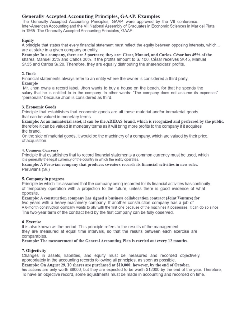 GAAP: 14 Accounting Principles Explained | PDF | Equity (Finance ...