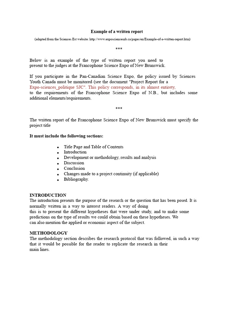 Example of Written Report | PDF | Predation