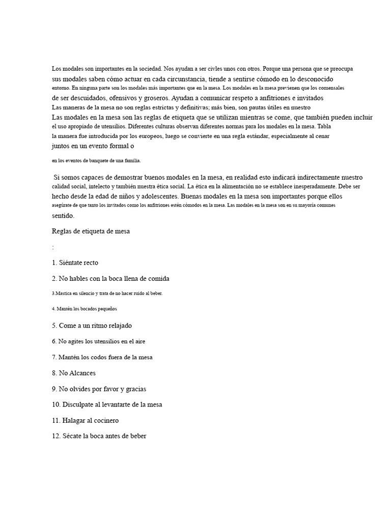 materi modales de mesa.doc | PDF | Etiqueta