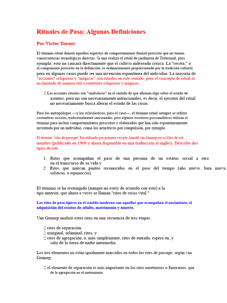 Ritos de Paso: Definición y Ejemplos | PDF | Rituales | Sociedad