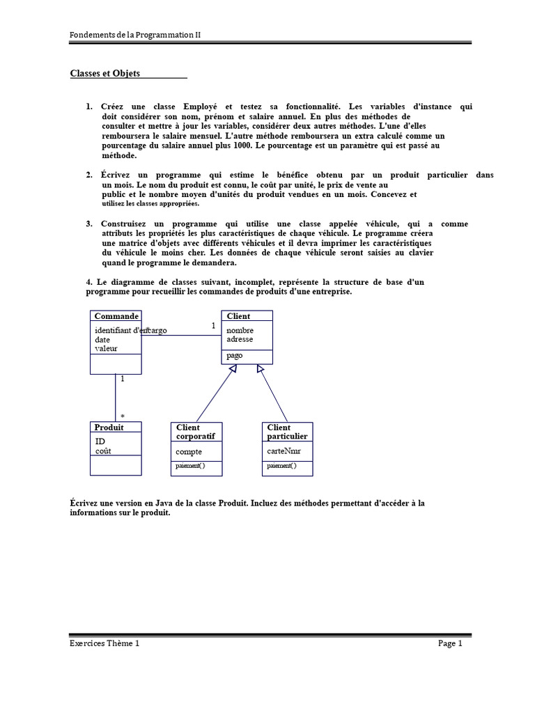 Programmation Orientée Objet en Java | PDF | Java (Langage de ...