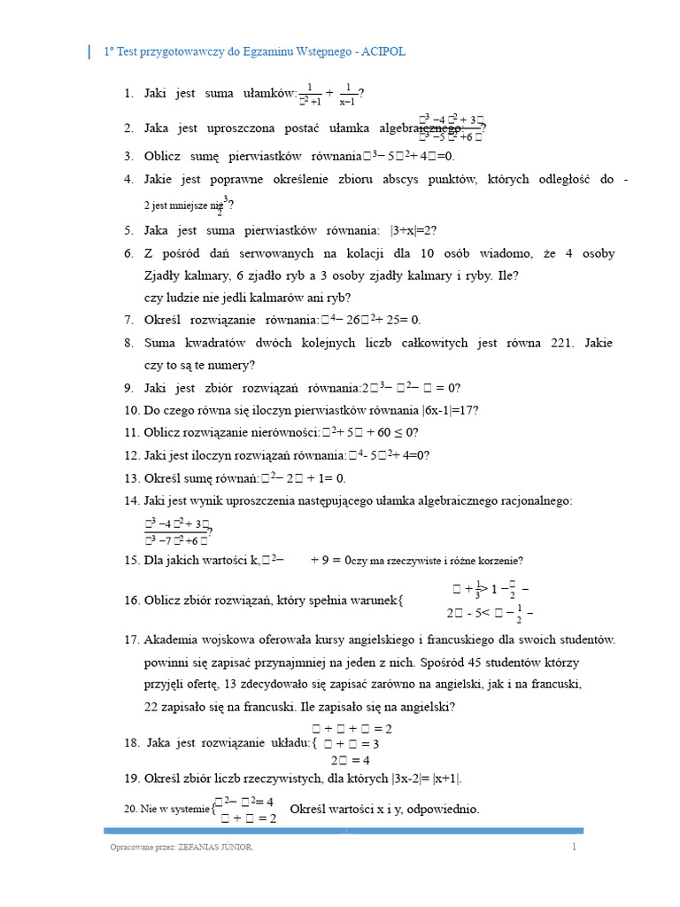 Test 1 - PEA - ACIPOL PDF | PDF