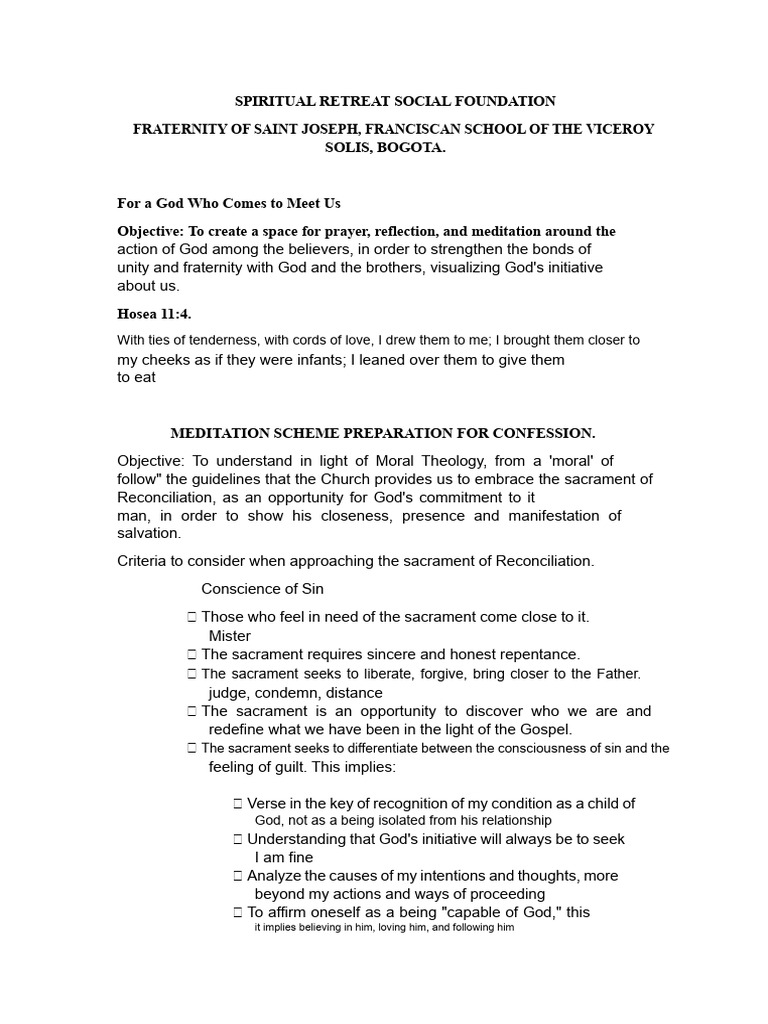 Spiritual Retreat for Confession Preparation | PDF | Sacraments ...