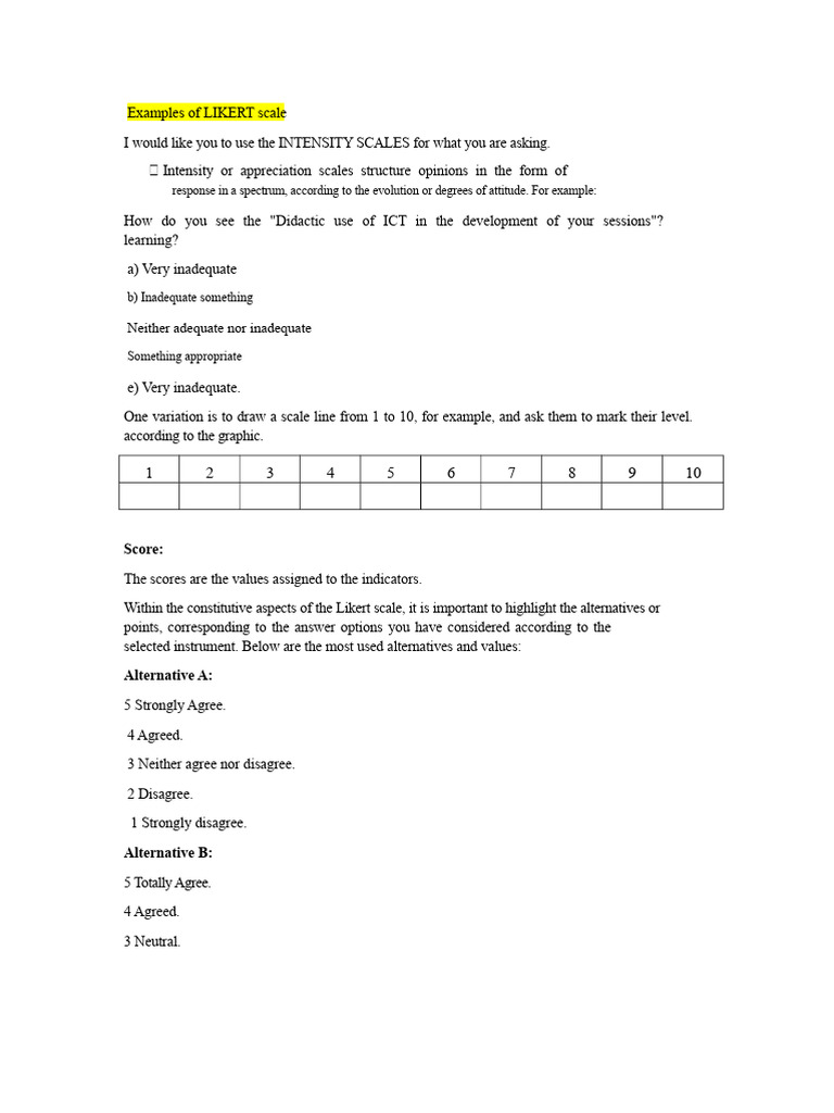 Understanding Likert Scale Examples | PDF