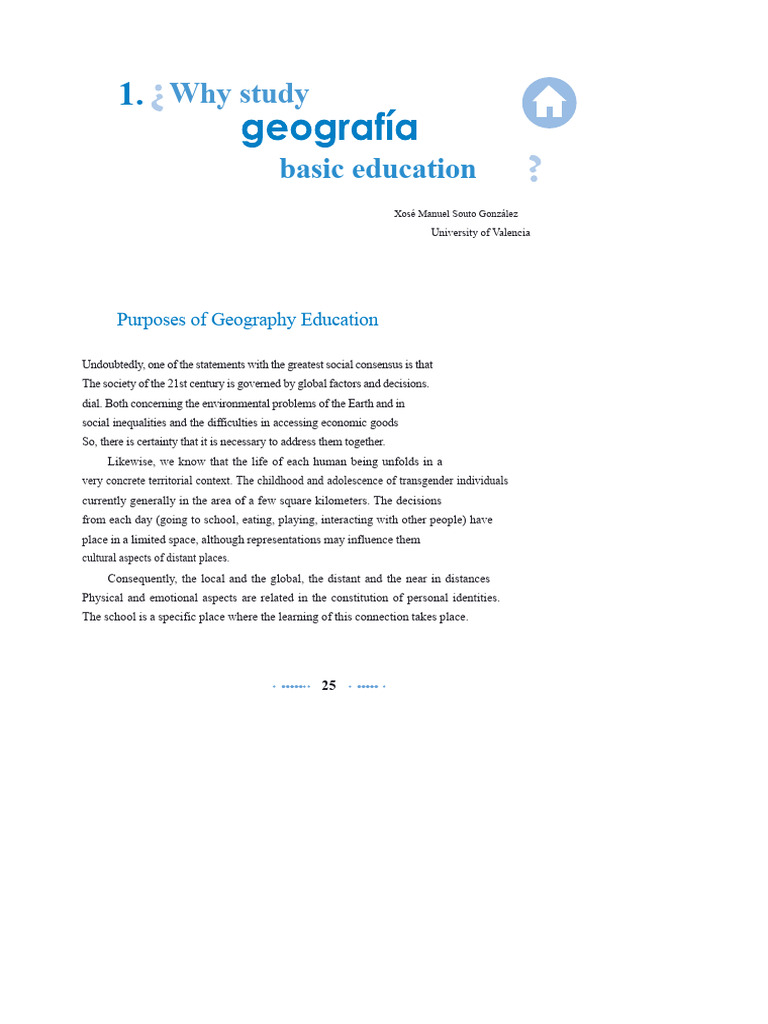 Souto, Xosé Why Study Geography in Basic Education | PDF | Geography ...