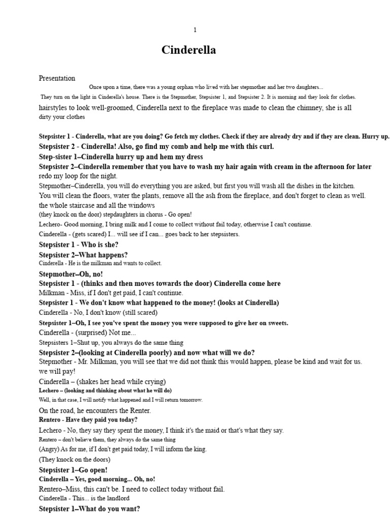 Cinderella.docx | PDF | Cinderella | Fairies