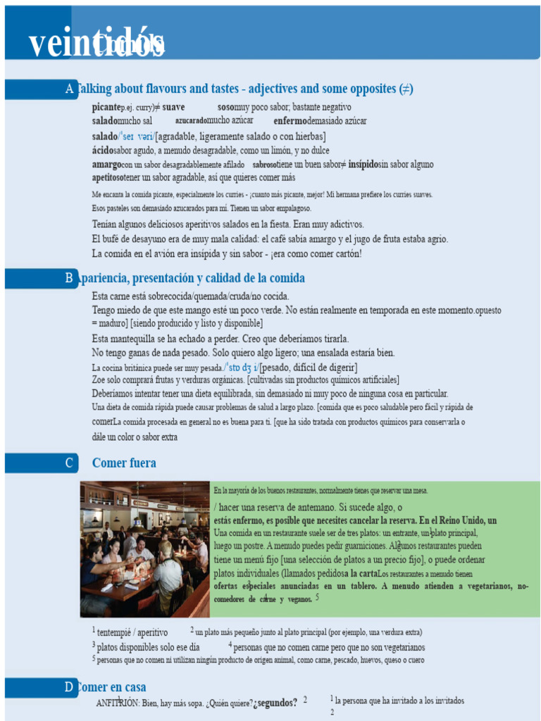 Vocabulario Unidad 3 B1 | PDF | Alimentos | Carne