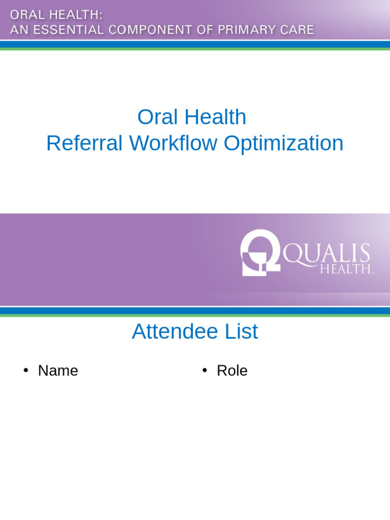 Oral Health Referral Workflow Optimization | PDF | Dentistry | Dentist