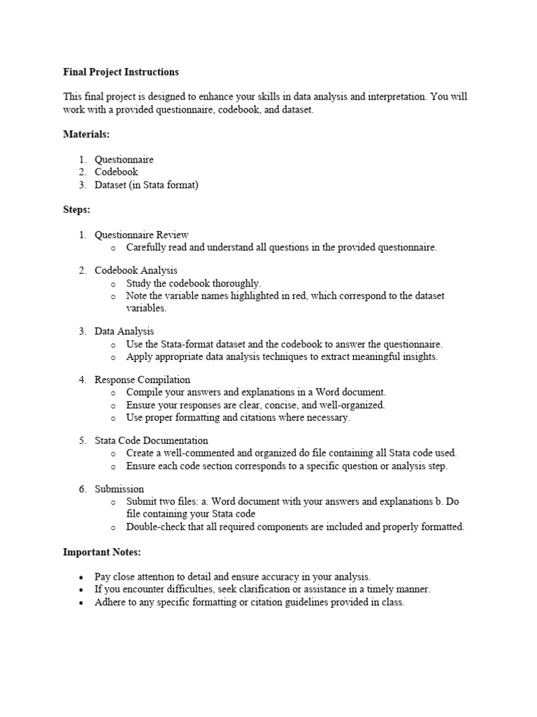 00 - Final Project Instructions | PDF
