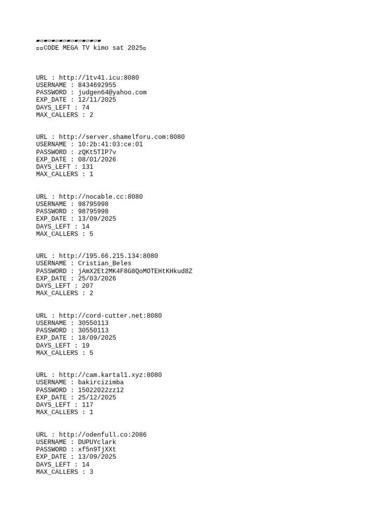 Iptv Code 2025 by Kimo Sat | PDF | Applications Of Cryptography | Privacy