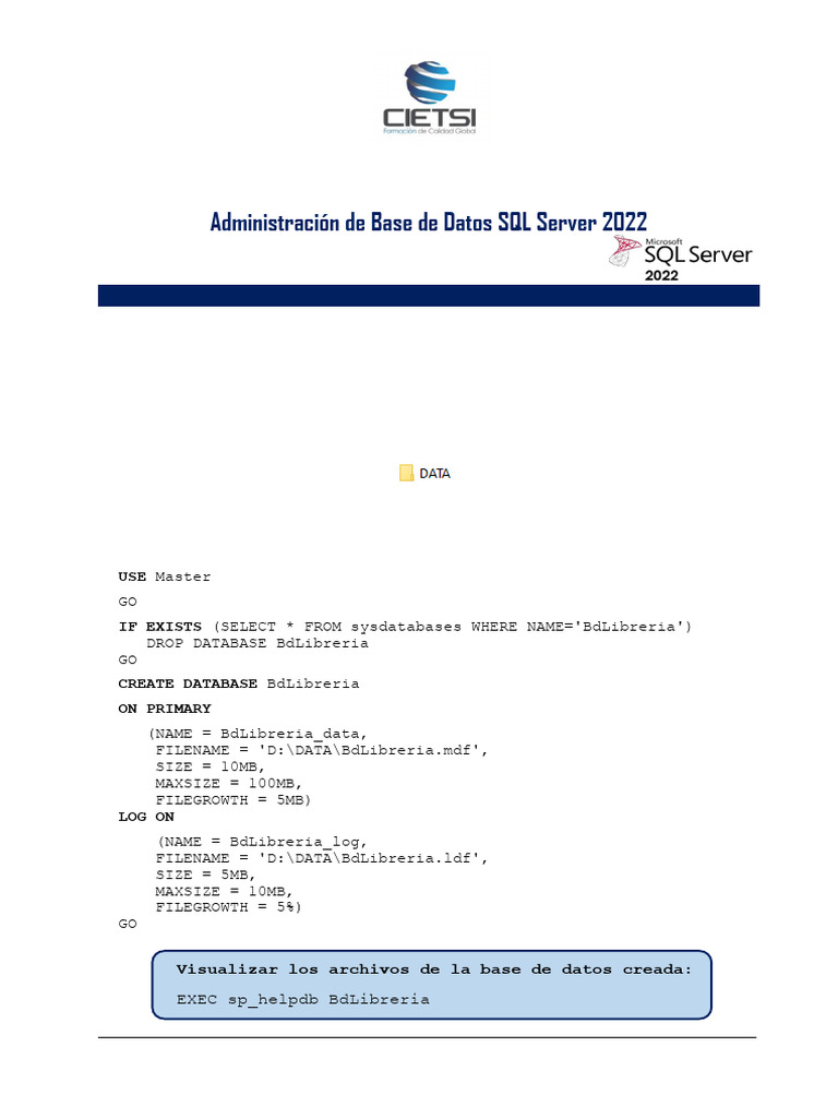 Guía Práctica | PDF | Servidor SQL de Microsoft | Bases de datos
