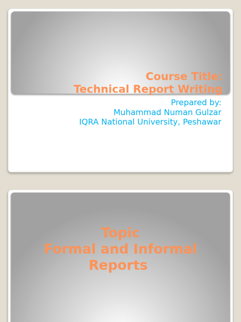 17 Formal and Informal Reports | PDF